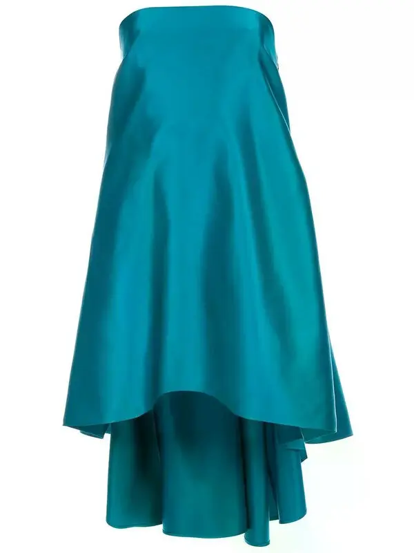 JIL SANDER Silk Strapless Dress With Cape Detail