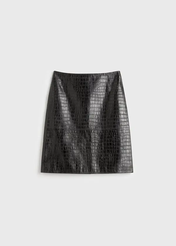 TOTEME Paneled Croco-embossed Skirt