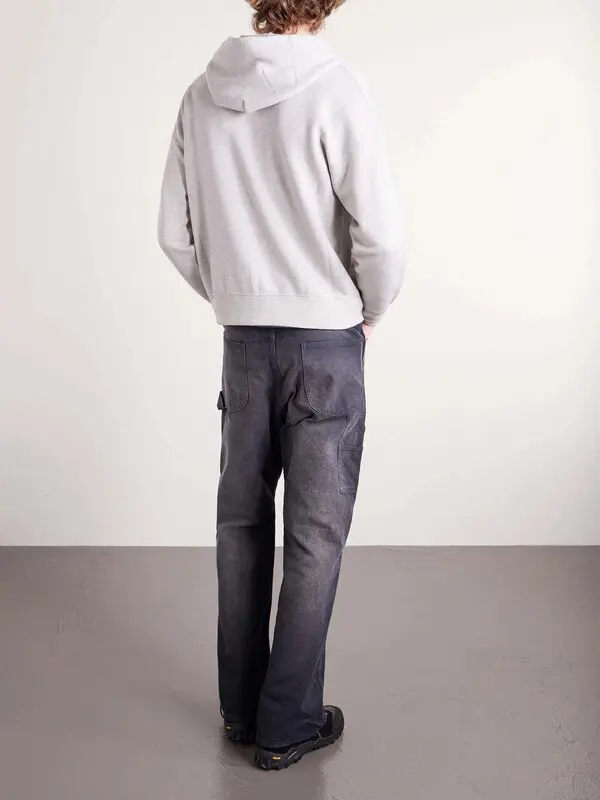 Visvim Jumbo Wool And Cotton-blend Jersey Zip-up Hoodie - Gray
