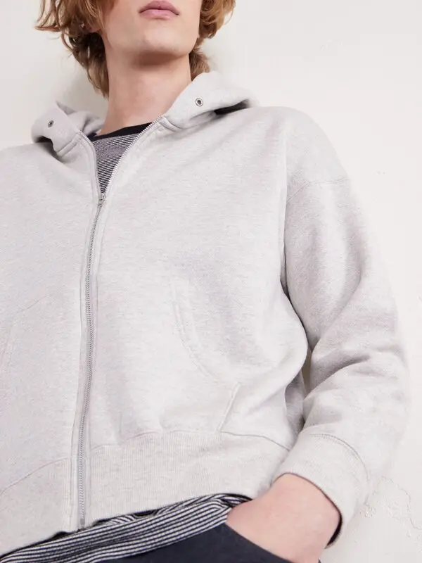 Visvim Jumbo Wool And Cotton-blend Jersey Zip-up Hoodie - Gray