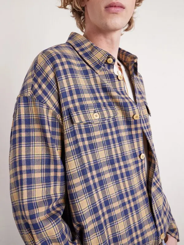 Visvim Lumber Checked Wool And Linen-blend Twill Shirt - Brown