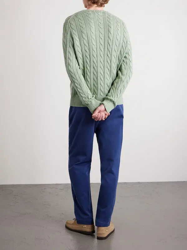 Polo Ralph Lauren Cable Knit Cotton Sweater - Green