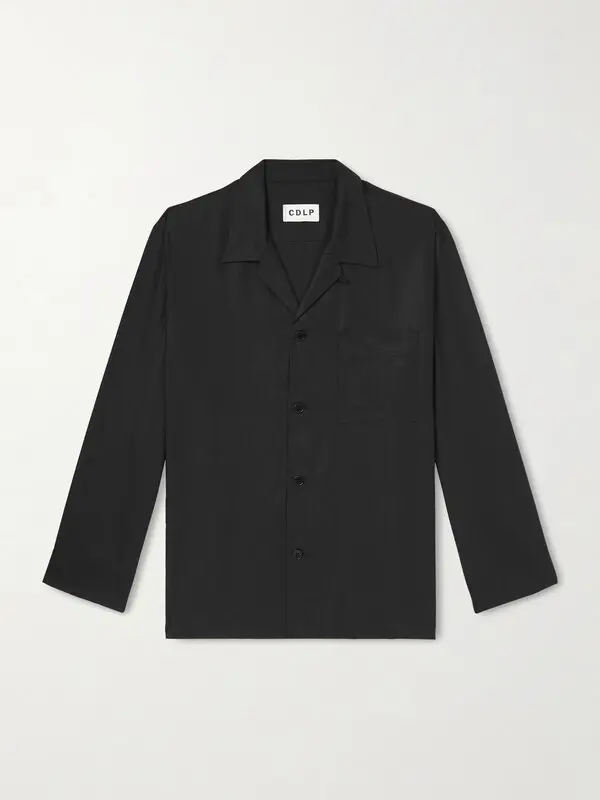 CDLP Camp-collar Lyocell Pyjama Shirt - Black