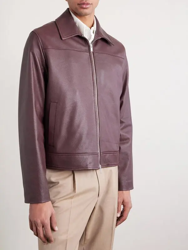 LARDINI Full-grain Leather Jacket - Brown