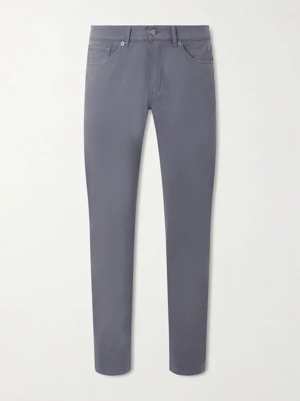 Peter Millar Signature Straight-leg Cotton-blend Sateen Trousers - Gray