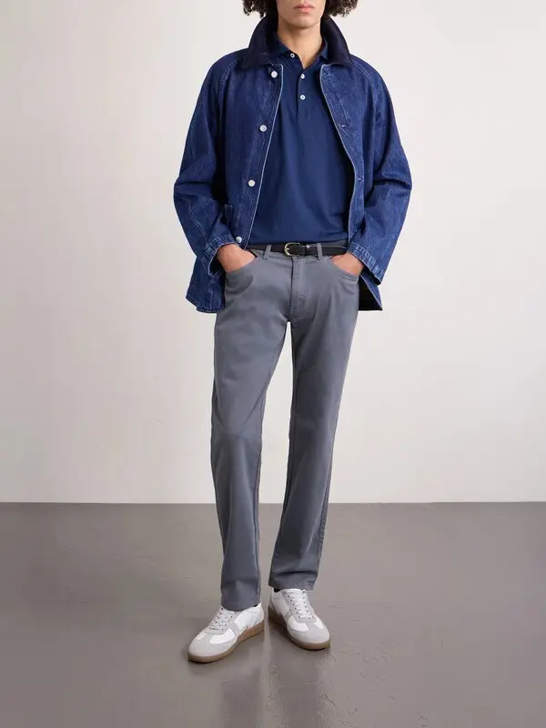 Peter Millar Signature Straight-leg Cotton-blend Sateen Trousers - Gray