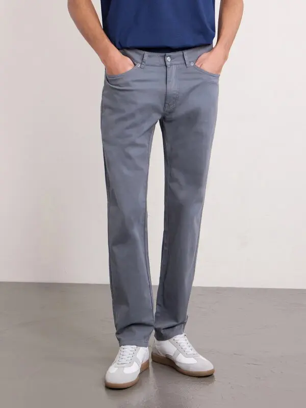 Peter Millar Signature Straight-leg Cotton-blend Sateen Trousers - Gray