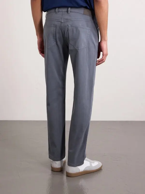 Peter Millar Signature Straight-leg Cotton-blend Sateen Trousers - Gray