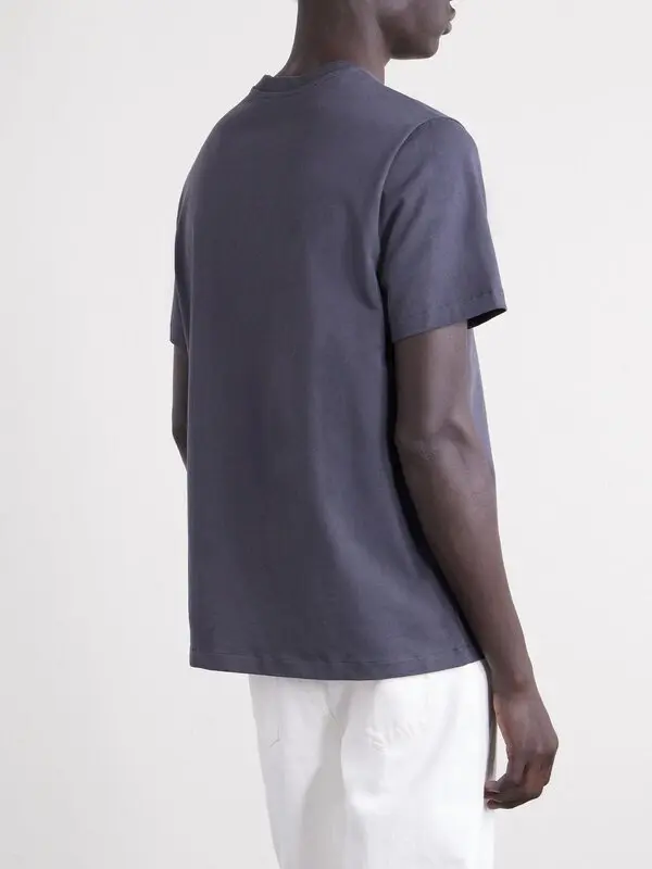 A.p.c. Logo-embroidered Cotton-jersey T-shirt - Gray