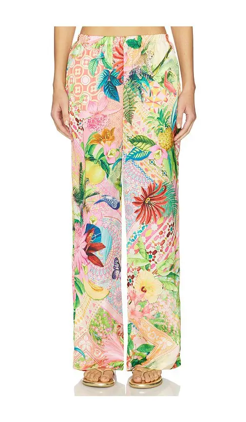 Luli Fama Printed Wide Leg Trousers - Multicolor