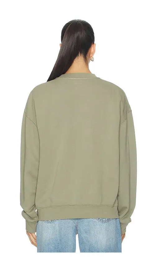 ANINE BING Sage Cotton "bing" Embroidered Sweatshirt
