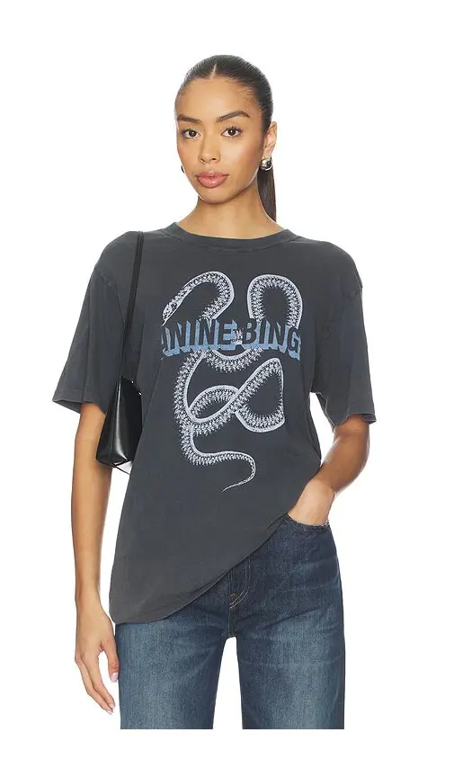 ANINE BING Lili Tee With Snake Graphic