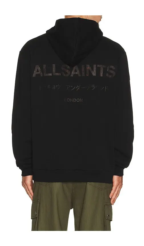 ALLSAINTS Underground Hoodie - Jet Black & Dark Leo