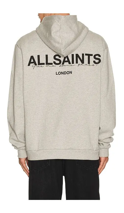 ALLSAINTS Halcyon Graphic Hoodie - Light Grey Marl
