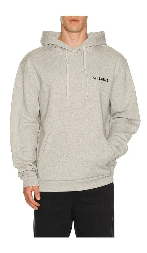 ALLSAINTS Halcyon Graphic Hoodie - Light Grey Marl