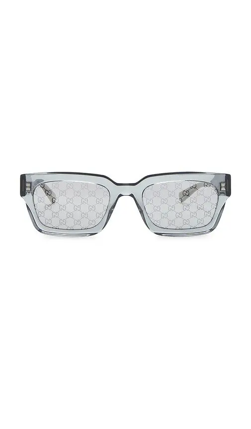 Gucci G Monogram Rectangular Sunglasses - Grey