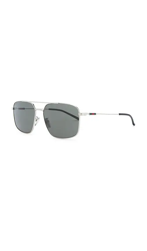 Gucci Web Stripe Rectangular Sunglasses