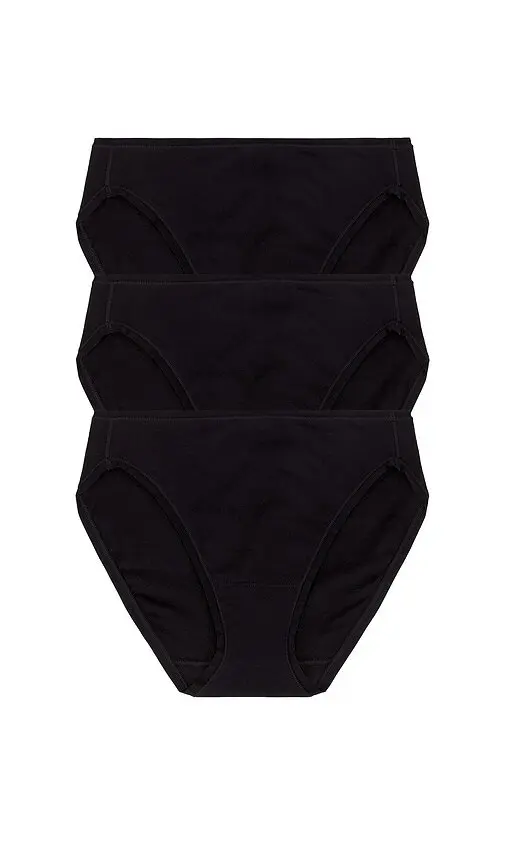 Natori Bliss Bare Cotton Bikini 3-pack - Black