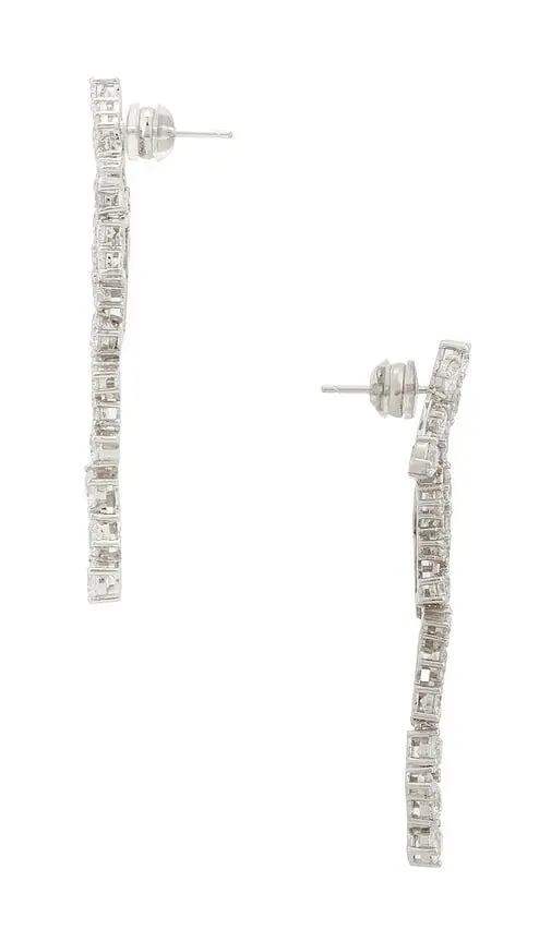 Shashi Argent Pave Dangle Earrings