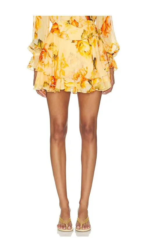 Hemant & Nandita Poplin Mini Skirt - Yellow