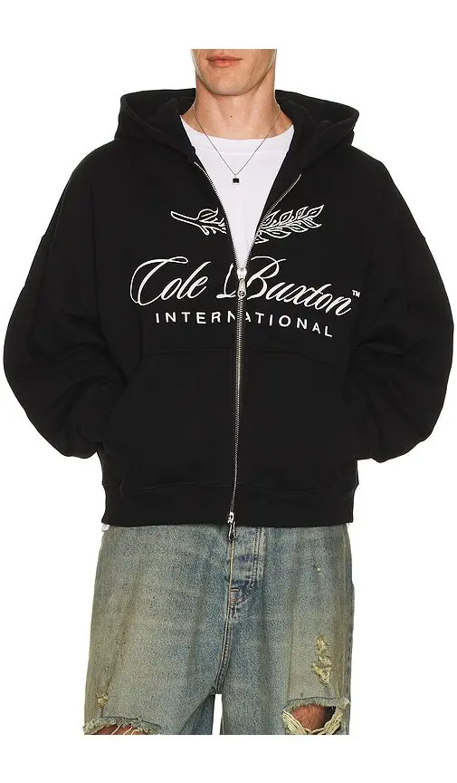 COLE BUXTON International Zipped Hoodie - Black