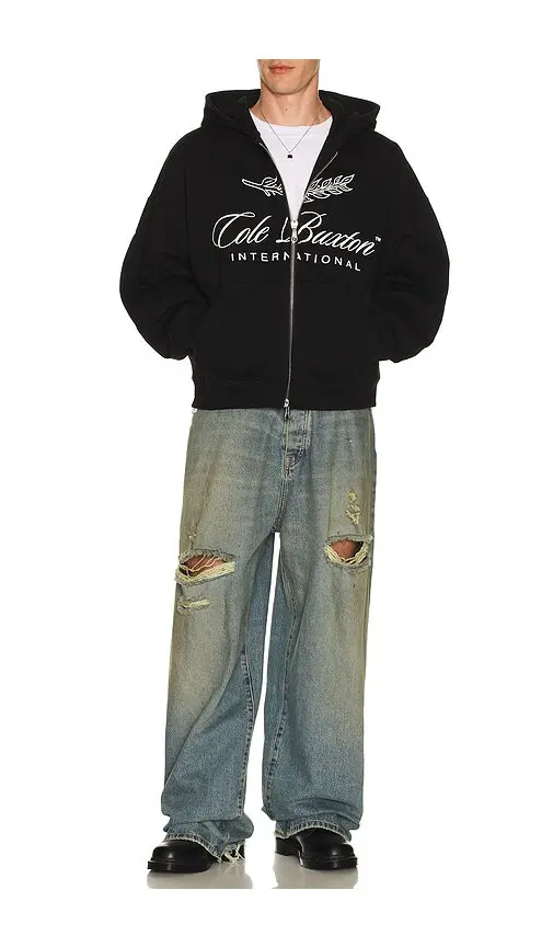 COLE BUXTON International Zipped Hoodie - Black