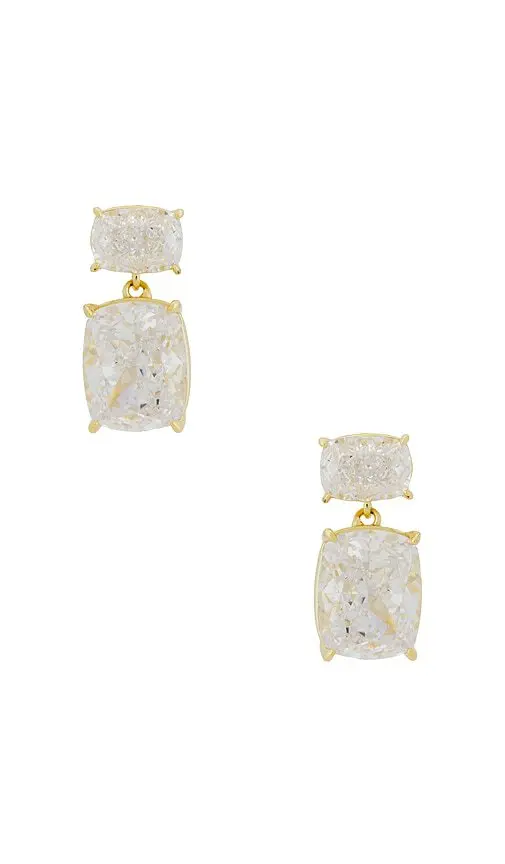 Shashi Cushion Drop Earrings - Gold