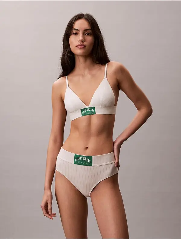 Calvin Klein Heritage Classic Cotton Stretch Lightly Lined Triangle Bralette - Tofu