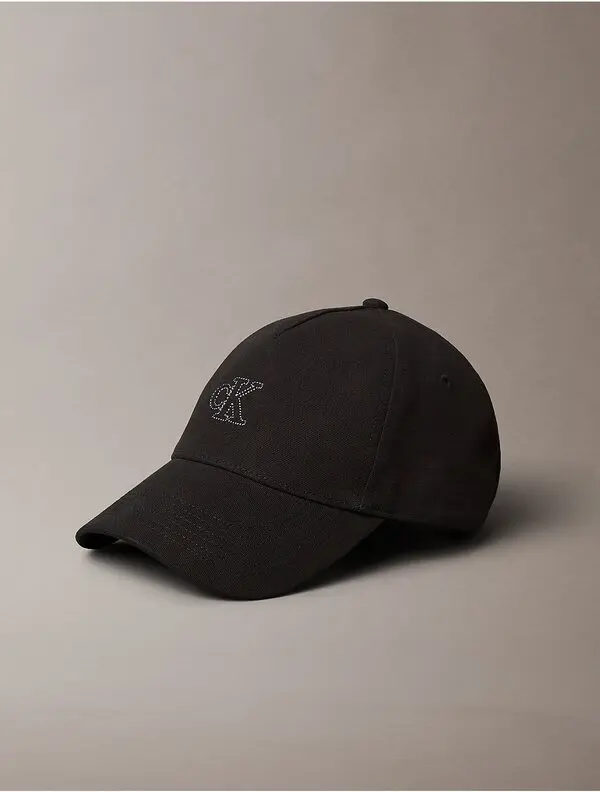 Calvin Klein Canvas Monogram Baseball Cap - Black