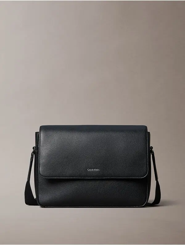 Calvin Klein Pebbled Messenger Bag - Black
