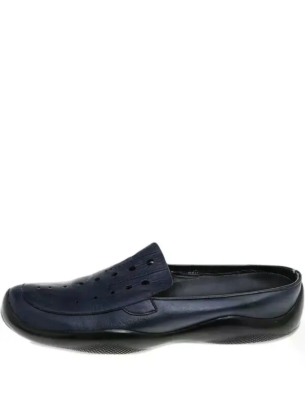 Prada Leather Perforated Loafers