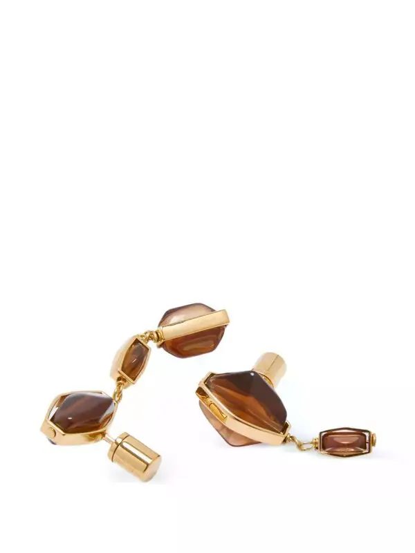JIL SANDER Amber Stone Teardrop Earrings