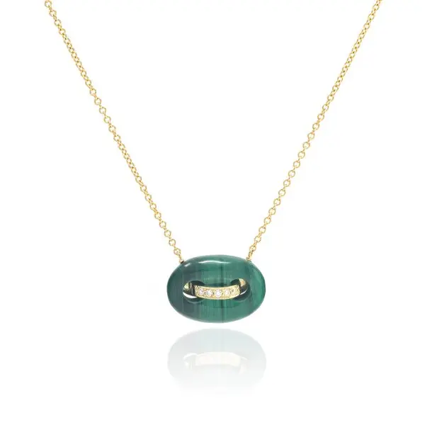JENNA BLAKE Mini Mariner Necklace - Malachite