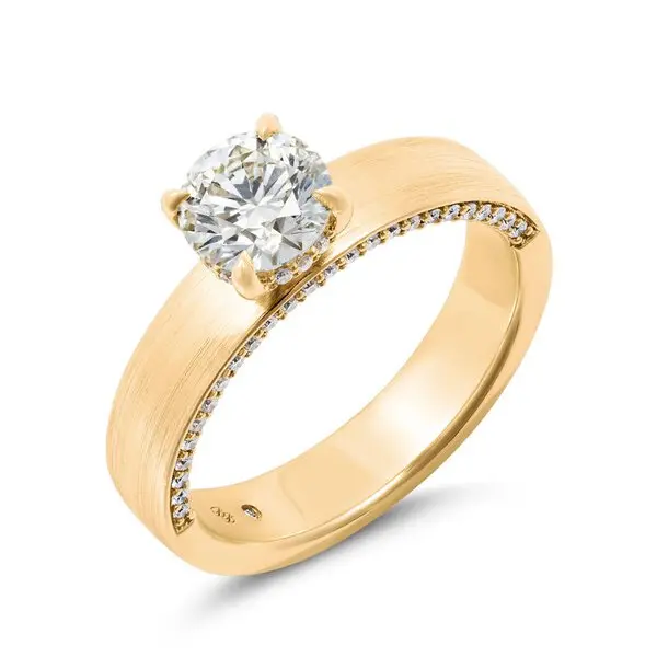 BELLA PONTE 14k Yellow Gold Round Diamond Solitaire Ring - Yg