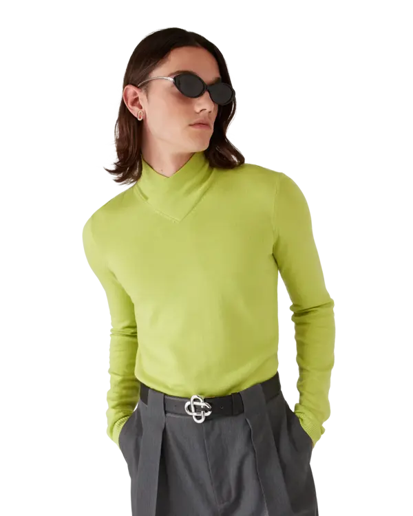 Casablanca Merino Cowl Neck Top