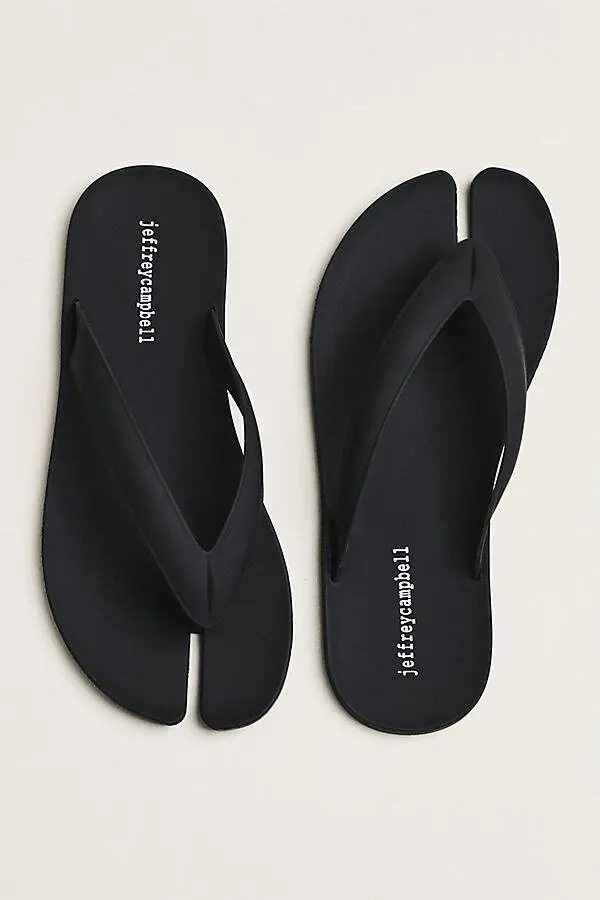 Jeffrey Campbell Zori Split-toe Flip Flops - Black Matte