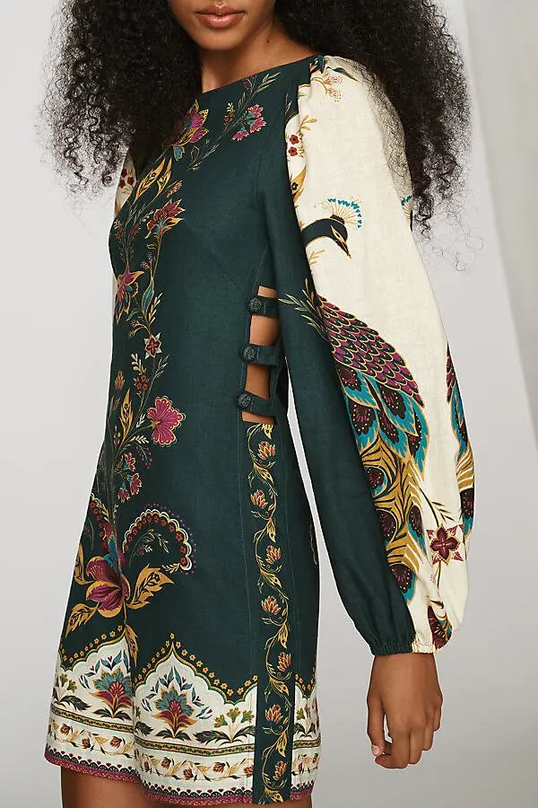 Farm Rio X Len Blend Long-sleeve Mi Dress
