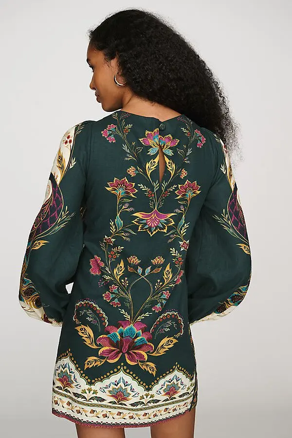 Farm Rio X Len Blend Long-sleeve Mi Dress