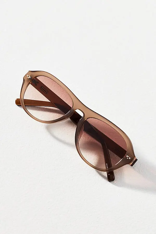 ANGLO Translucent Aviator Sunglasses - Light Brown