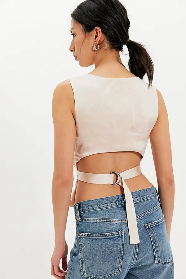 Free People Odessa Top - Silver Peony