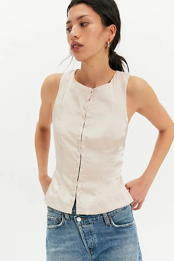 Free People Odessa Top - Silver Peony