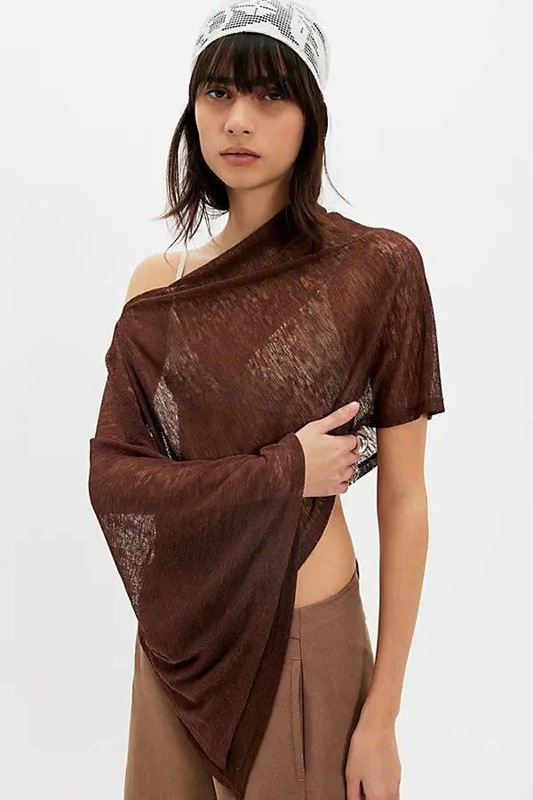 Free People Maggie Everyday Poncho - Bitter Chocolate