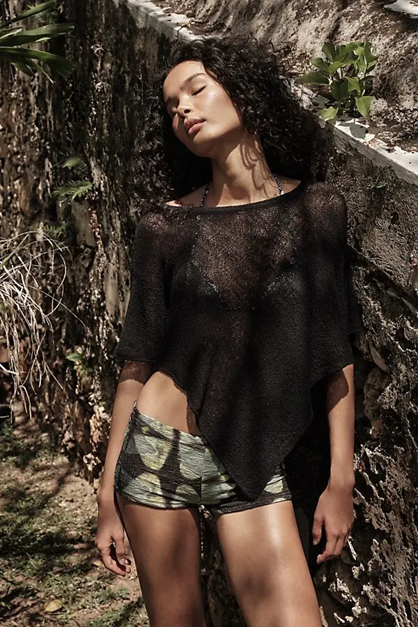 Free People Maggie Everyday Poncho - Black
