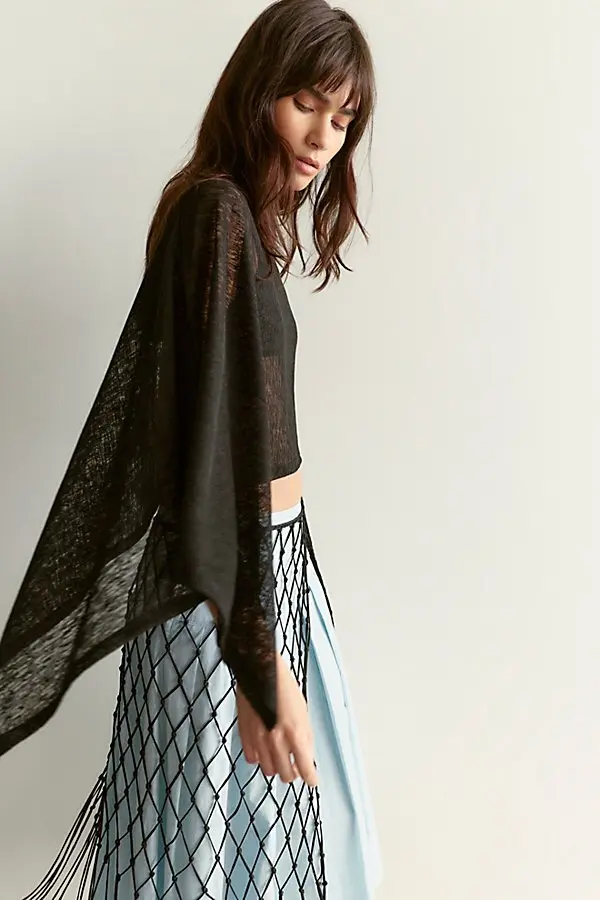 Free People Maggie Everyday Poncho - Black