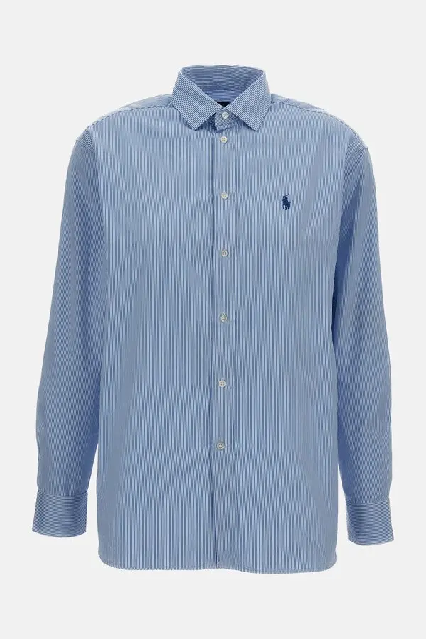 Polo Ralph Lauren Striped Long-sleeved Shirt - Sky Blue