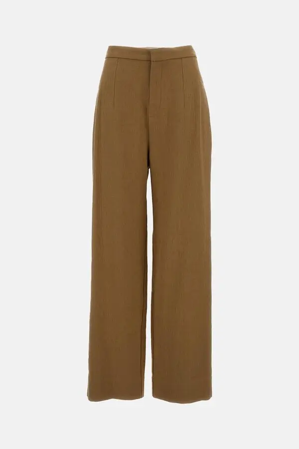 MAISON JEJIA Linen Blend Wide Leg Trousers
