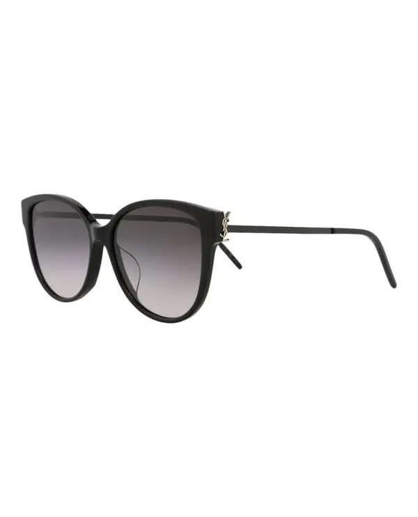 Saint Laurent Round-frame Acetate Sunglasses - Black Black Smoke (slm48sak/30007882/002)