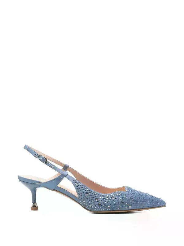 Liu Jo Studded Leather Slingback Pumps - Blue
