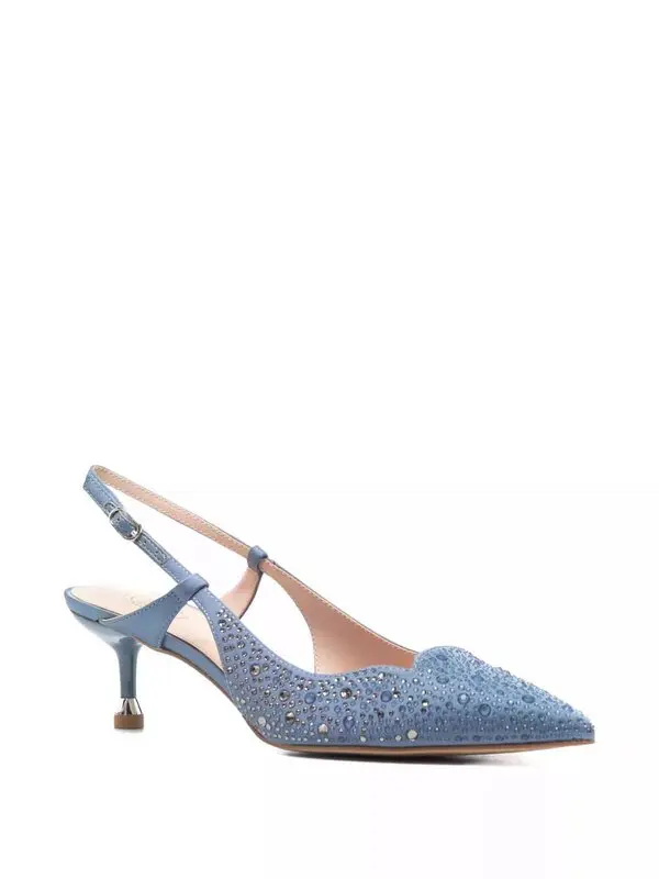Liu Jo Studded Leather Slingback Pumps - Blue