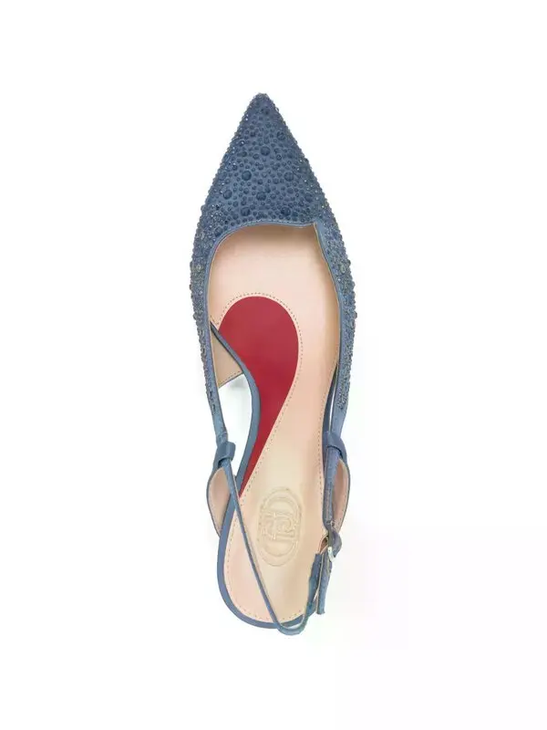 Liu Jo Studded Leather Slingback Pumps - Blue